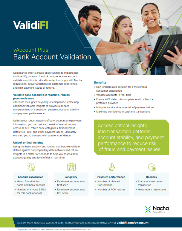 Account Validation Solutions | Brought To You By ValidiFI